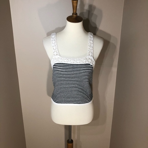 aerie | Tops | Nwotaerie Knit Cropped Tank Top W Crochet | Poshmark